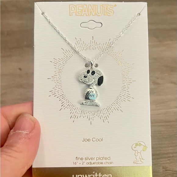 Peanuts | Jewelry | Peanuts Fine Silver Plated Crystal Snoopy Necklace ...